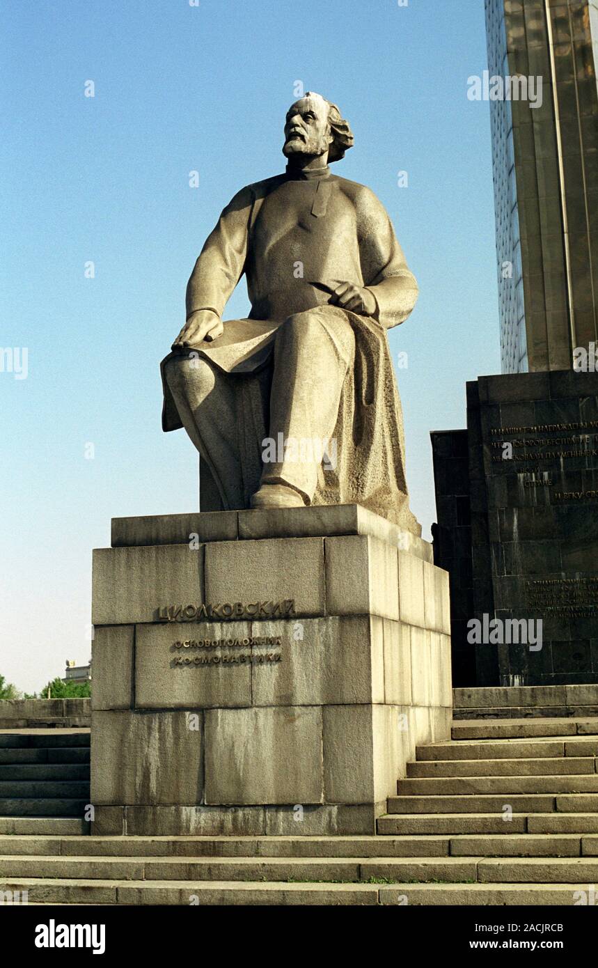 Konstantin Tsiolkovsky. Statue of the Russian rocket pioneer Konstantin ...