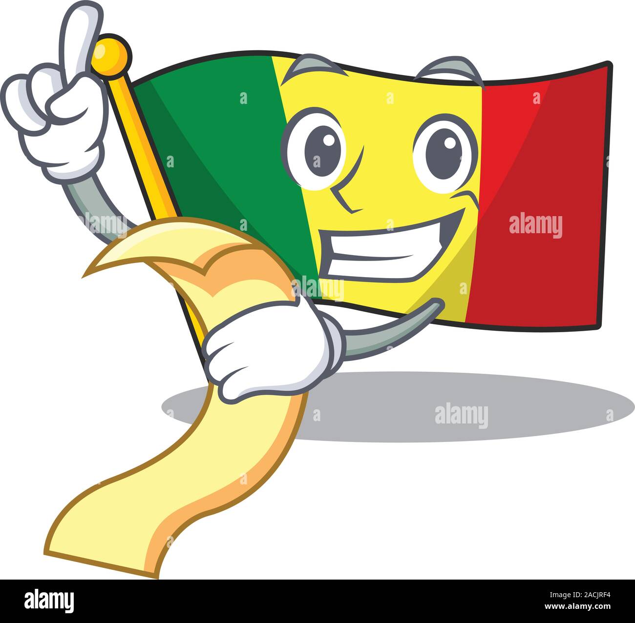 Cute flag mali cartoon character with menu ready to serve Stock Vector ...