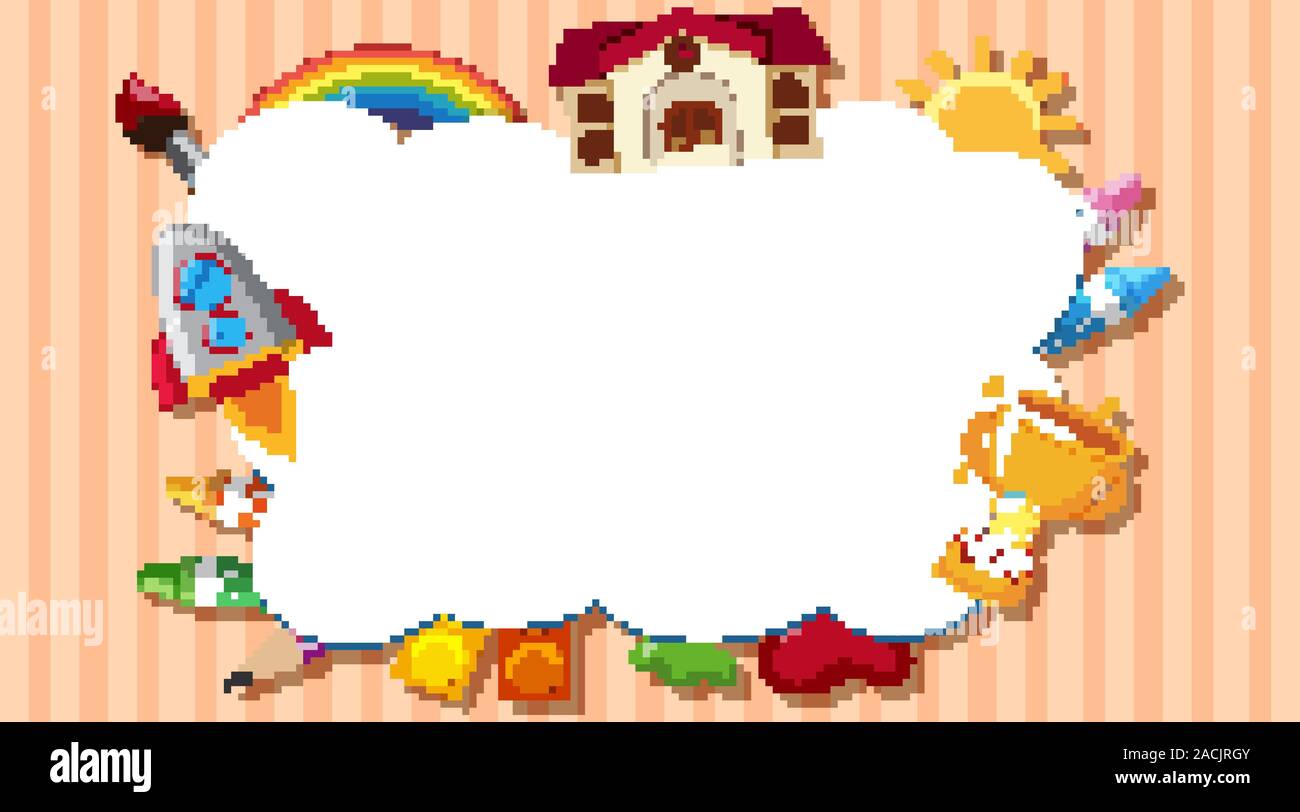 Border template with school items illustration Stock Vector Image & Art ...