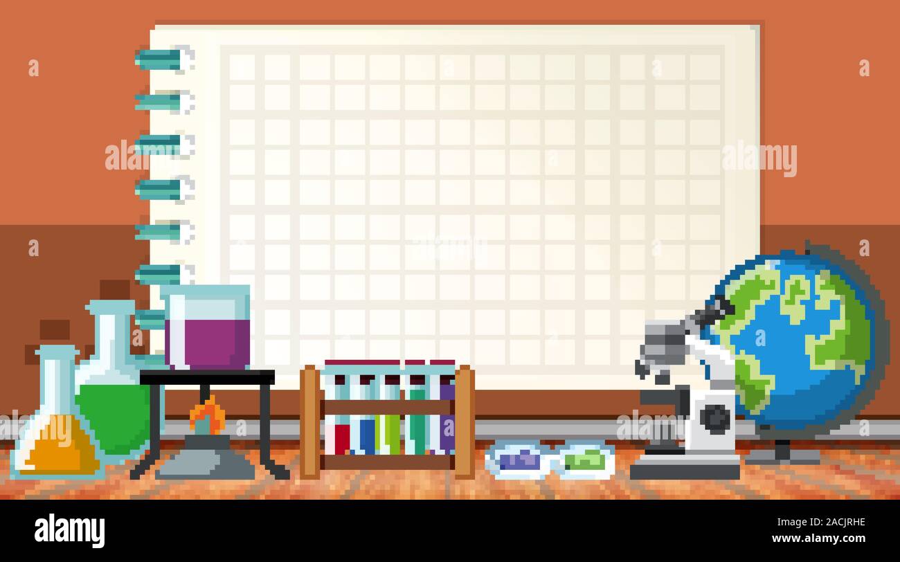 Border template with science equipments illustration Stock Vector Image ...