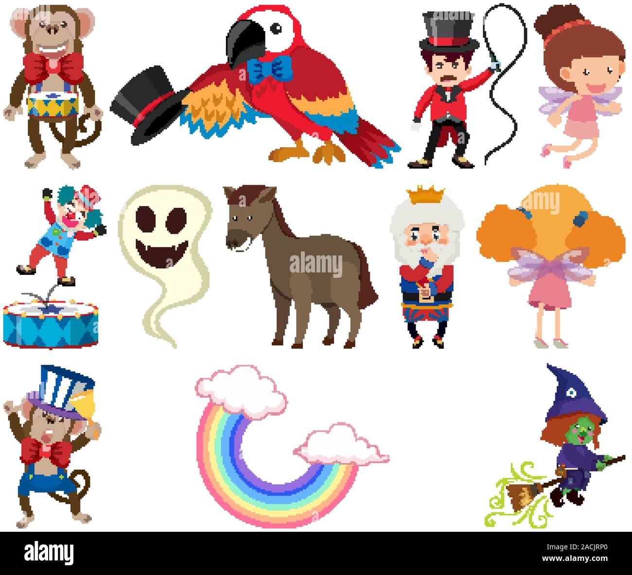 Set of circus animals and people illustration Stock Vector Image & Art ...