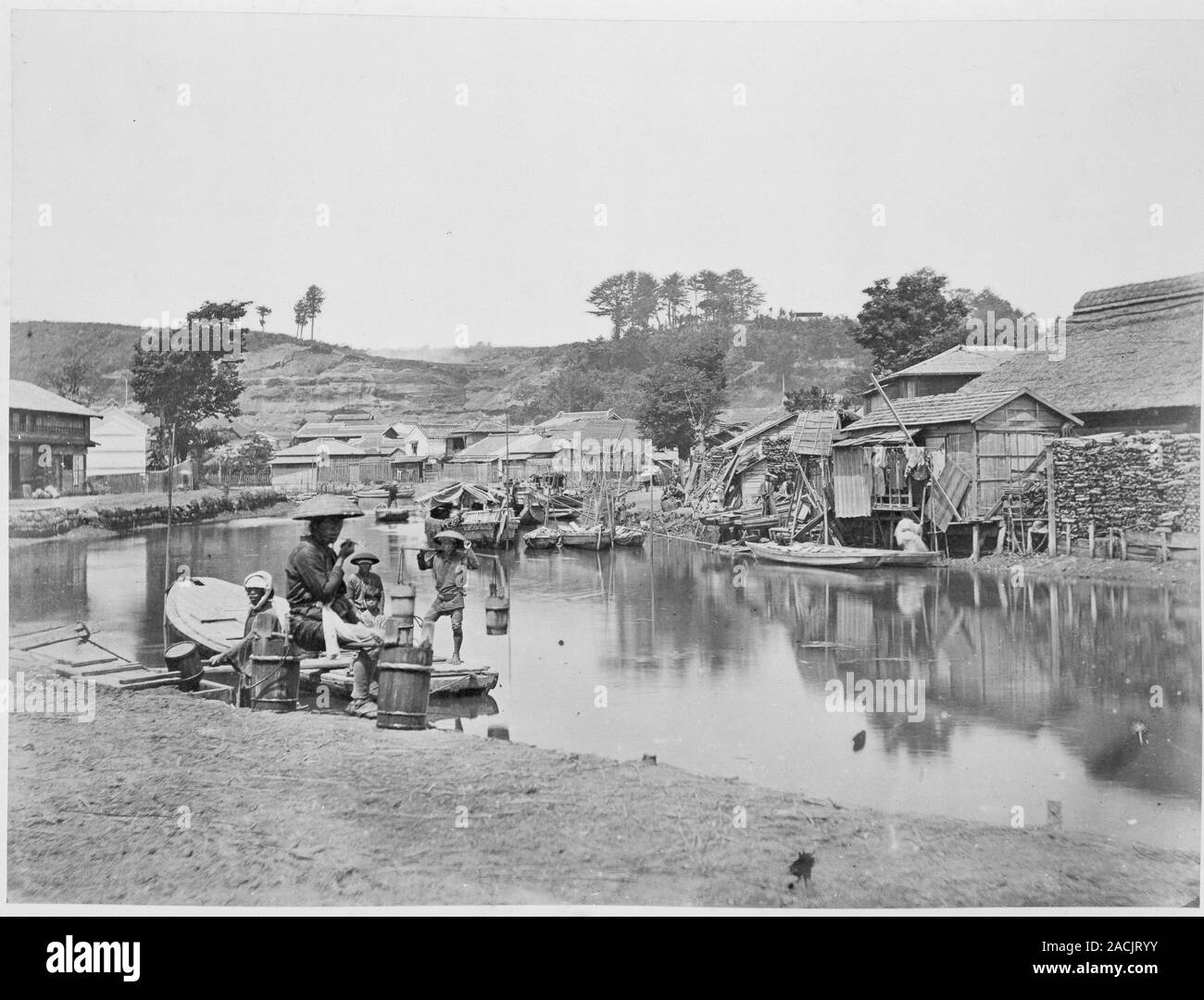 Canal, Yokohama, Japan. Photographed during the voyage of H.M.S ...