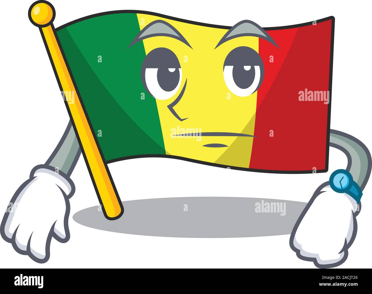 Waiting flag mali on cartoon character mascot design Stock Vector Image ...