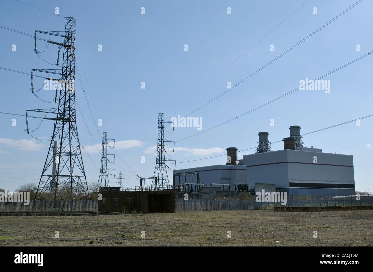 Keadby combined cycle gas turbine (CCGT) 720MW power station, built on ...