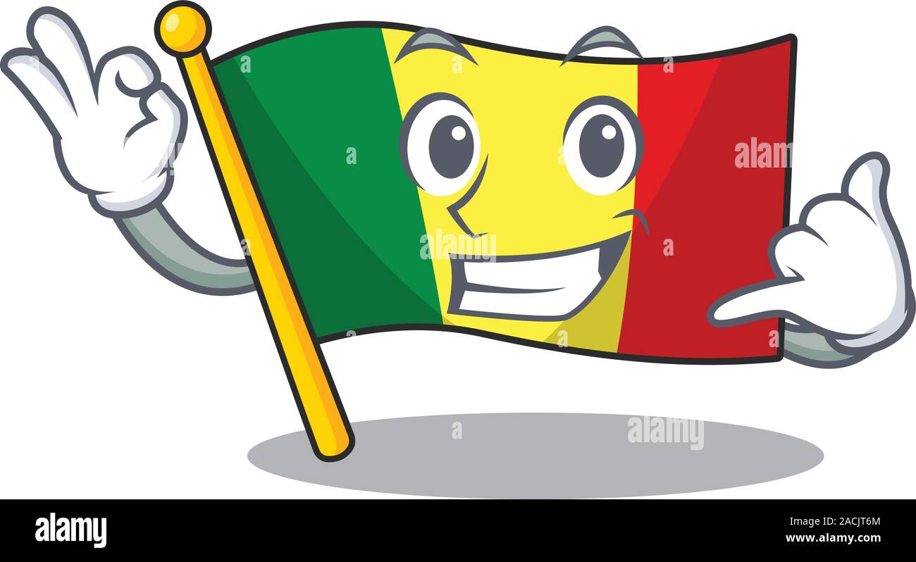 Call me cute flag mali mascot cartoon style Stock Vector Image & Art ...