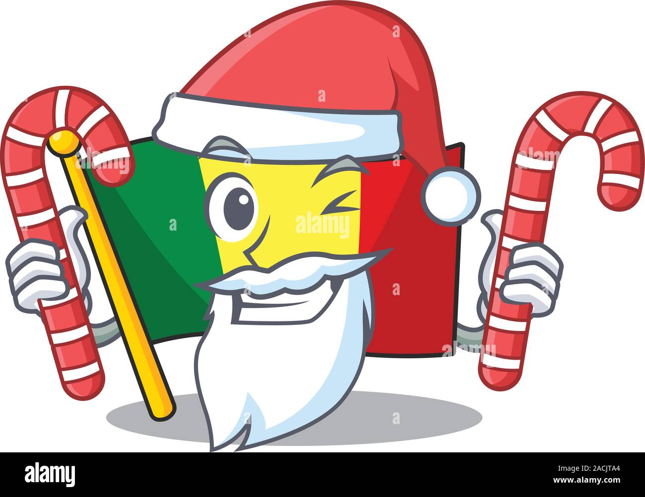 Flag mali Cartoon character in Santa with candy Stock Vector Image ...