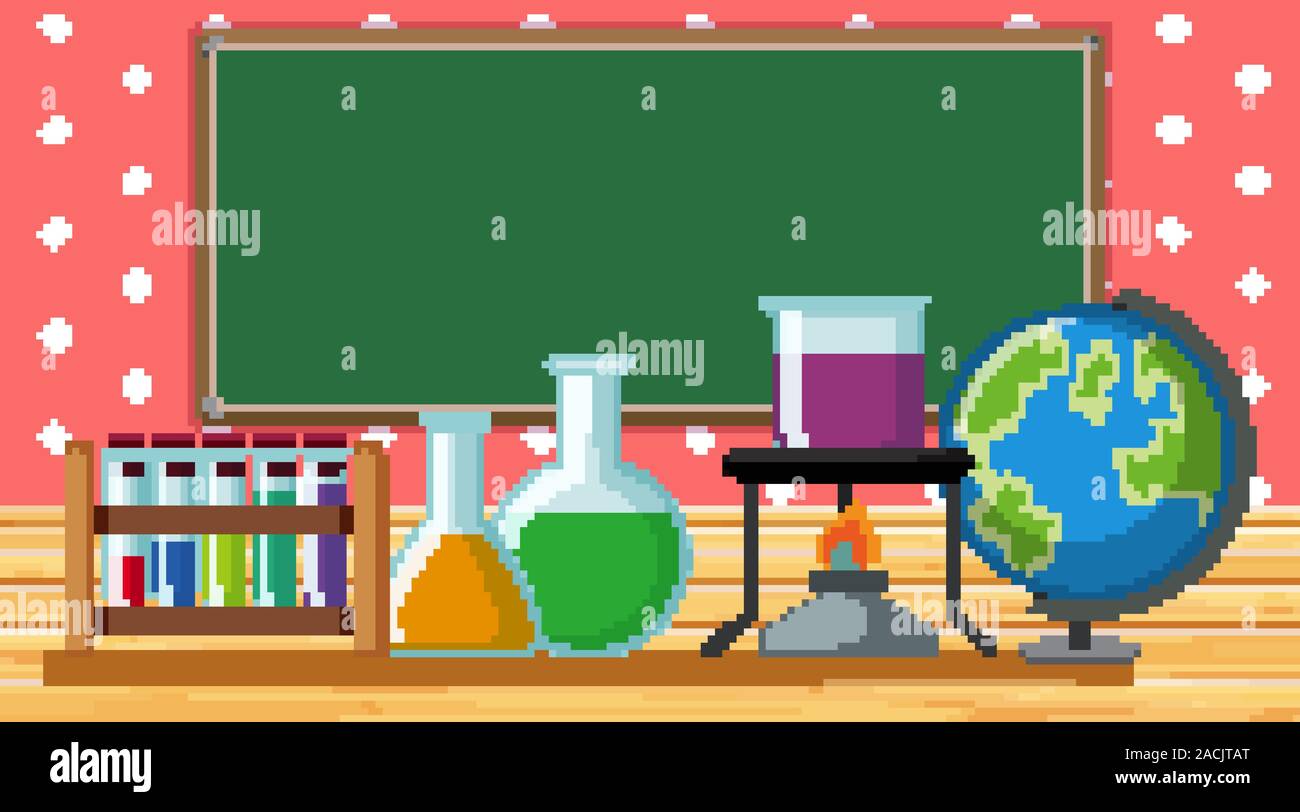 School laboratory with many equipments illustration Stock Vector Image ...