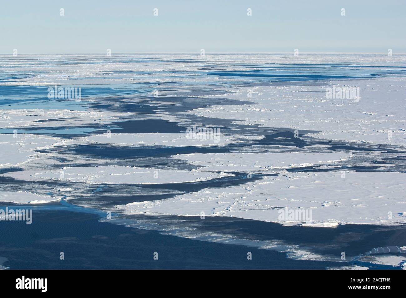 Arctic Ocean ice floes. View over melting sea ice in the Arctic Ocean ...