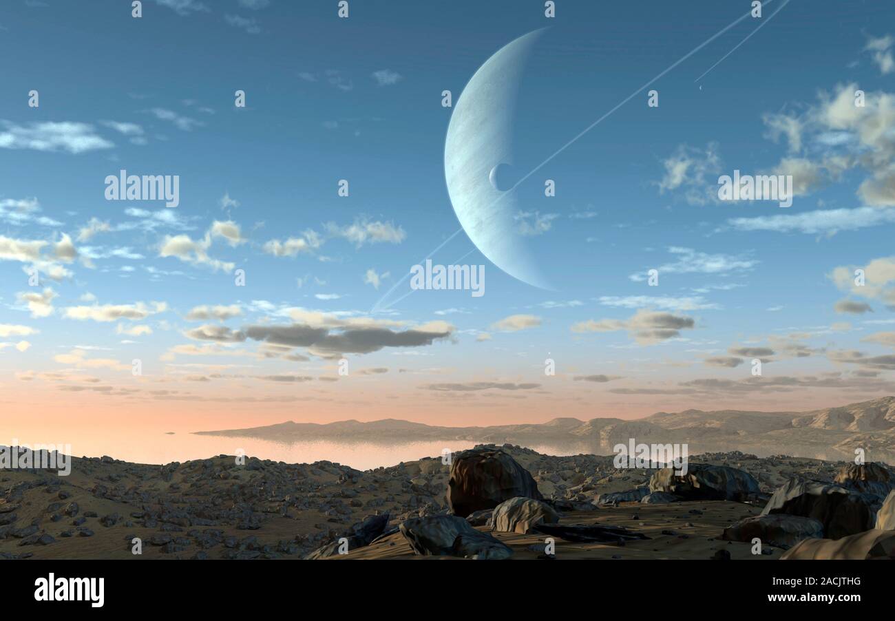 Upsilon Andromedae planetary system. Computer artwork showing what the ...