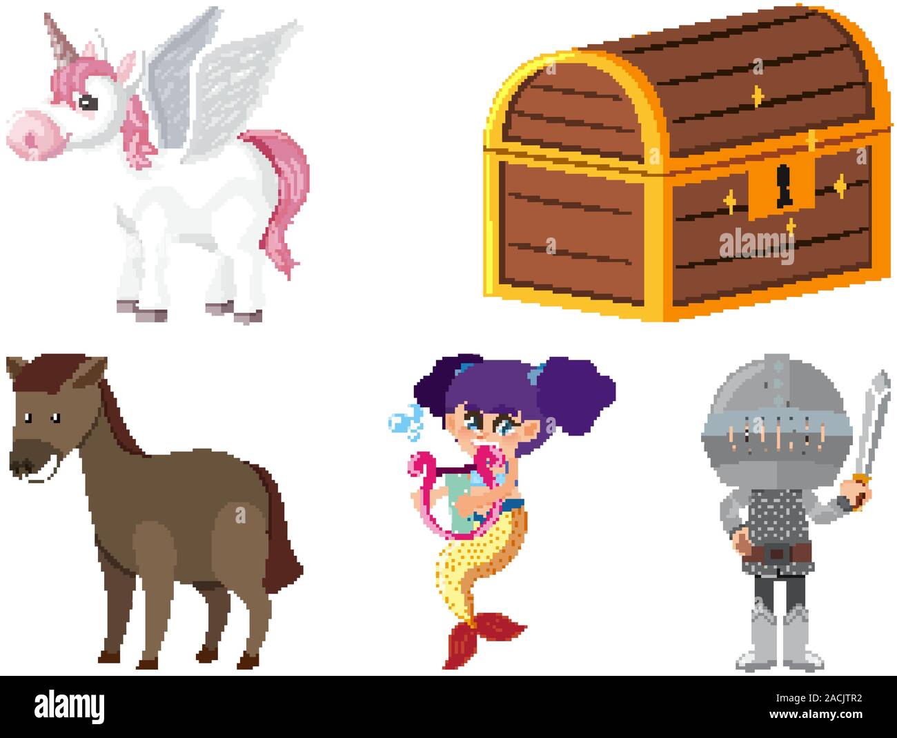 Set of isolated objects theme fairytales illustration Stock Vector ...