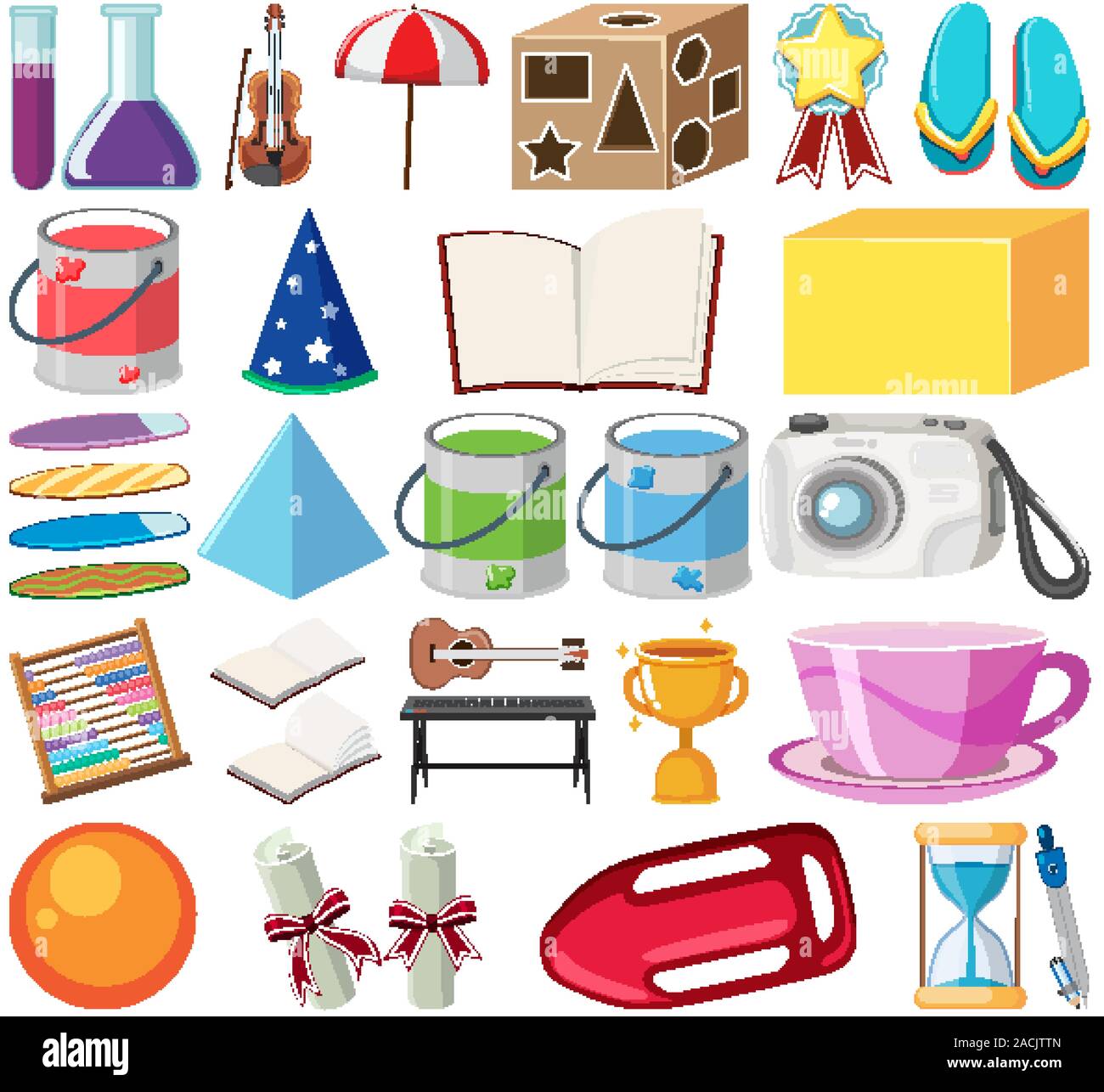 Set of isolated objects theme school illustration Stock Vector Image ...