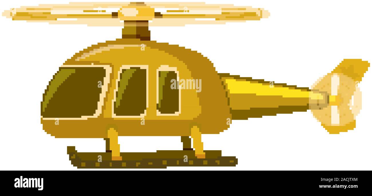 Single picture of helicopter in yellow color illustration Stock Vector ...