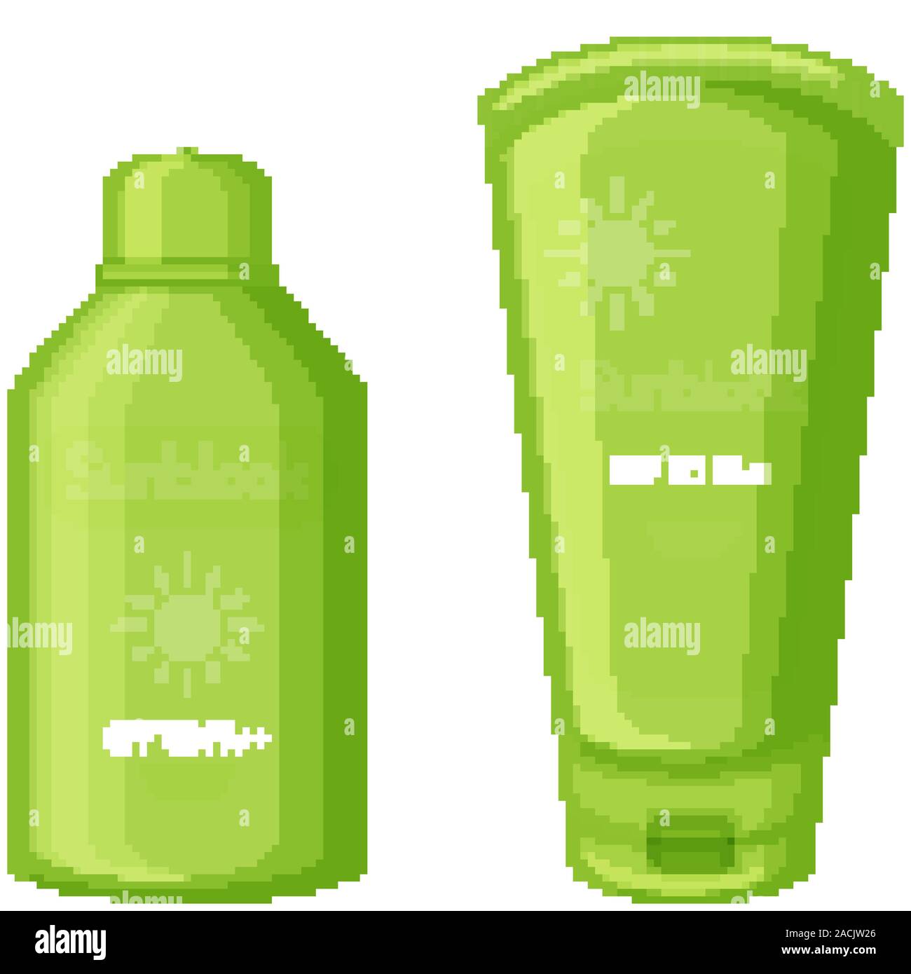 Sunscreen in green bottle and tube illustration Stock Vector Image ...