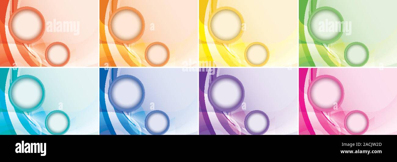 Eight backgrounds with round patterns illustration Stock Vector Image ...