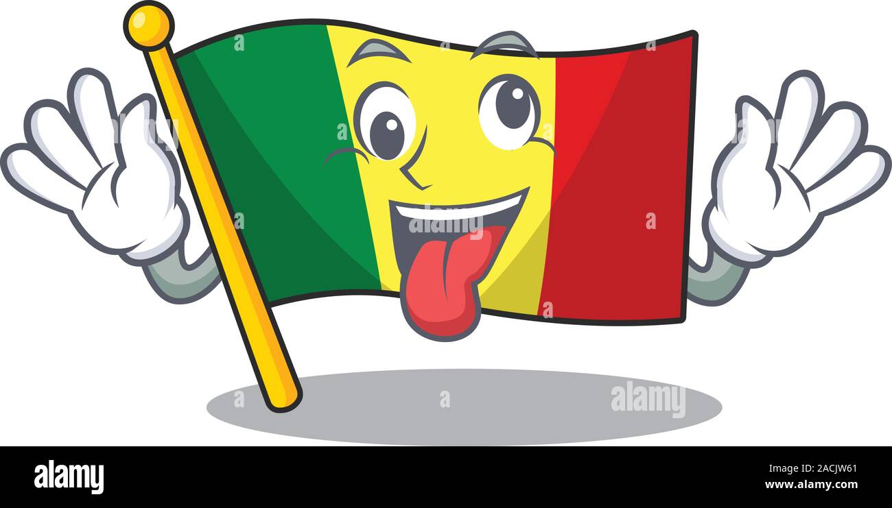 Mascot illustration of crazy expression flag mali Cartoon character ...
