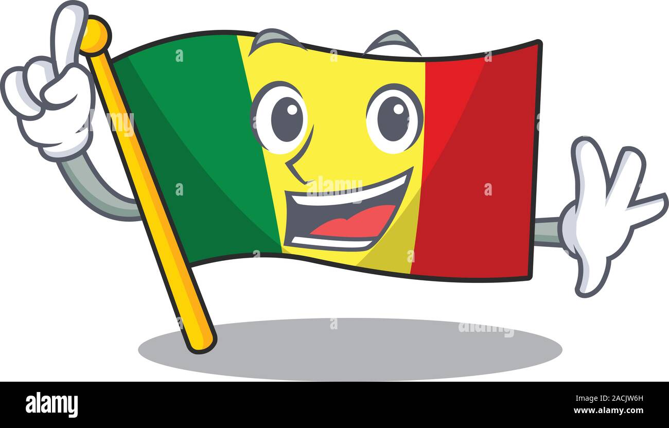 Finger flag mali in mascot cartoon character style Stock Vector Image ...