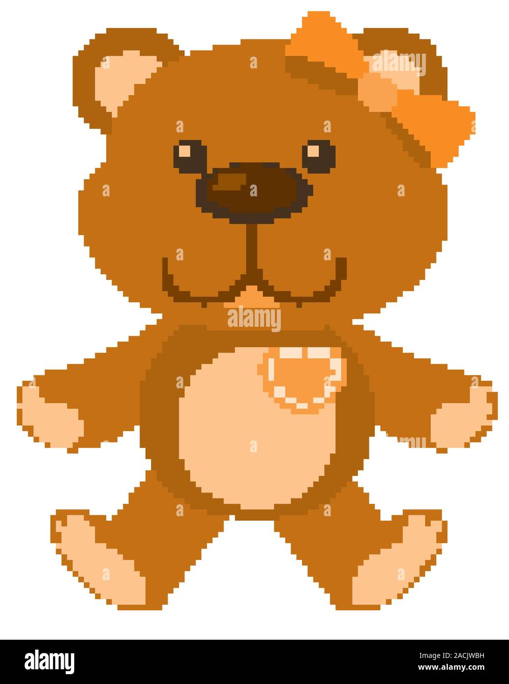Single picture of teddybear in orange color illustration Stock Vector ...