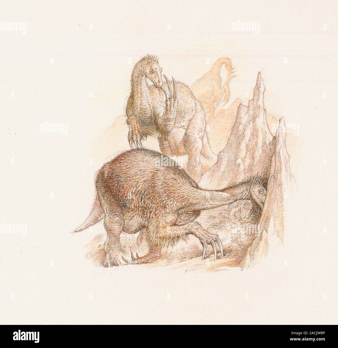 Beipiaosaurus feeding and digging. Beipiaosaurus is one of the largest ...