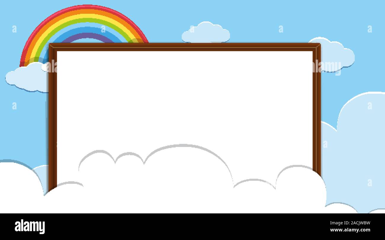 Border template with blue sky in background illustration Stock Vector ...