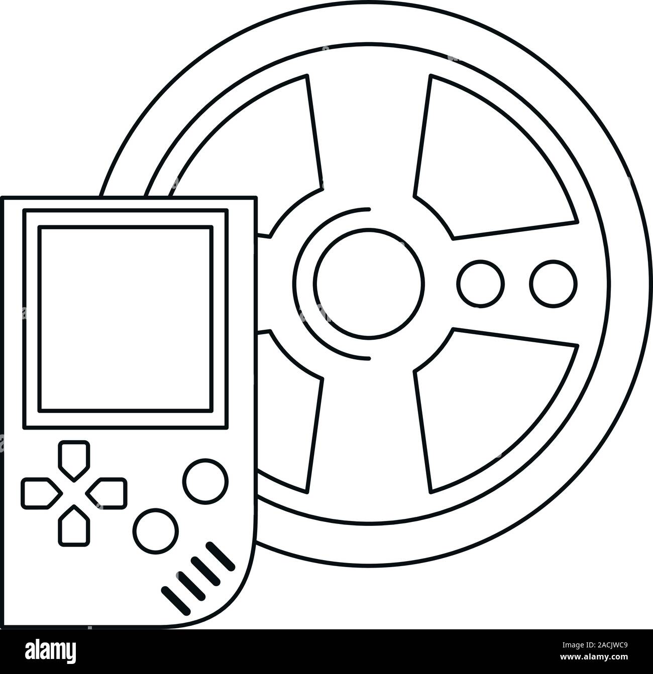 video game portable with car wheel Stock Vector Image & Art - Alamy