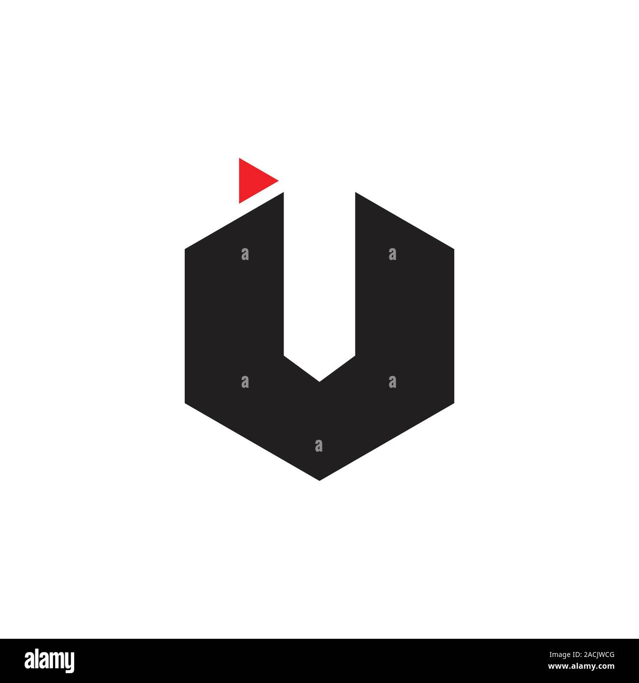 simple letter v or u geometric with arrow logo Stock Vector Image & Art ...