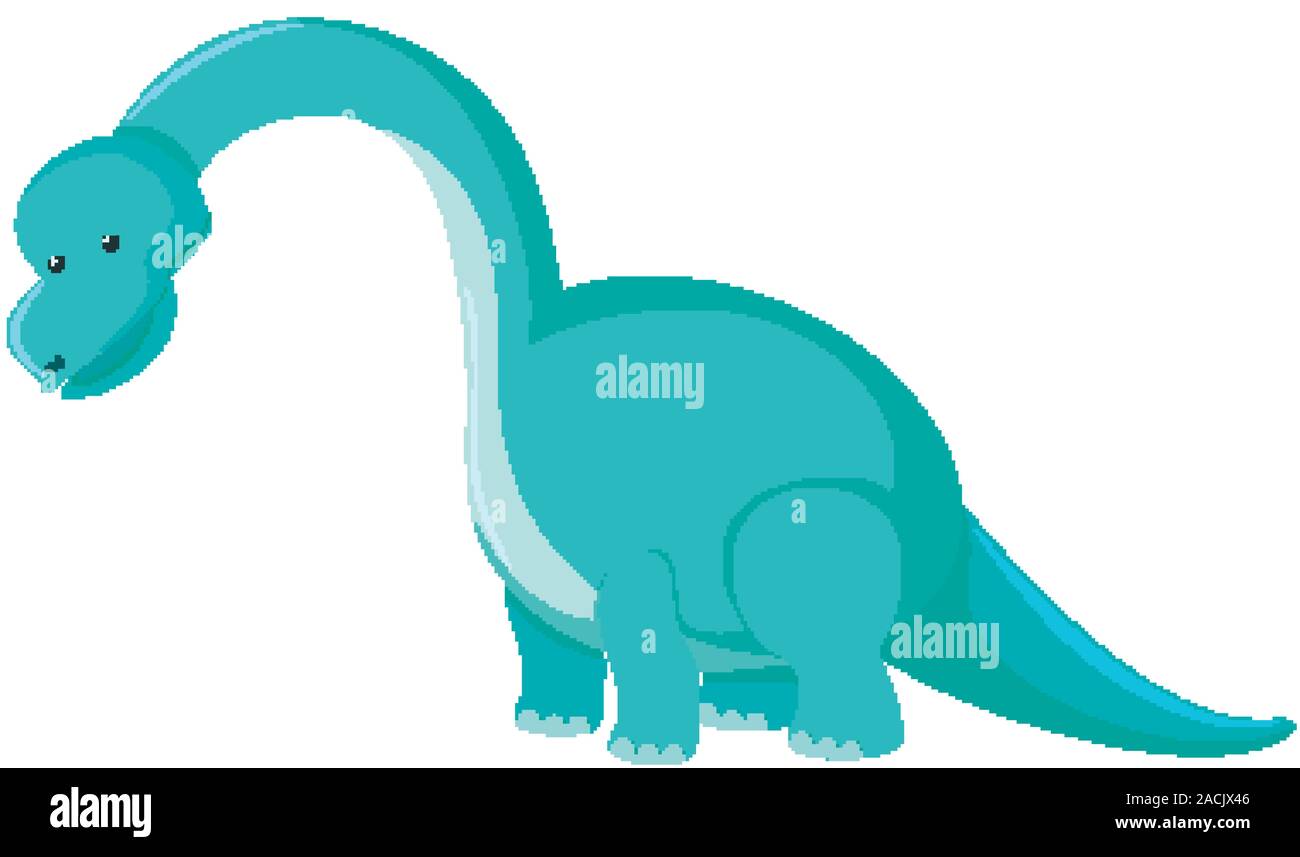 Single picture of green brachiosaurus illustration Stock Vector Image ...