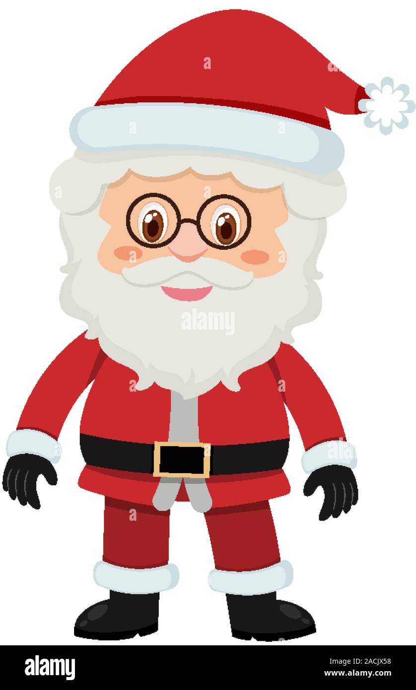 Single character of old Santa on white background illustration Stock ...