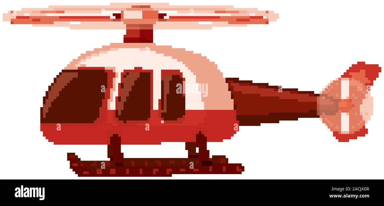 Isolated of helicopter in red color illustration Stock Vector Image ...