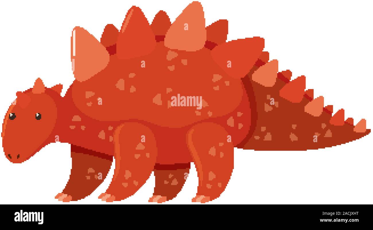 Single picture of stegosaurus in red color illustration Stock Vector ...