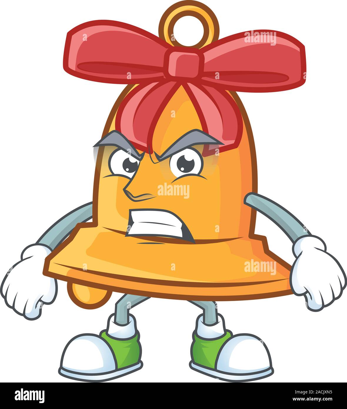 Christmas bell cartoon character style with angry face Stock Vector ...