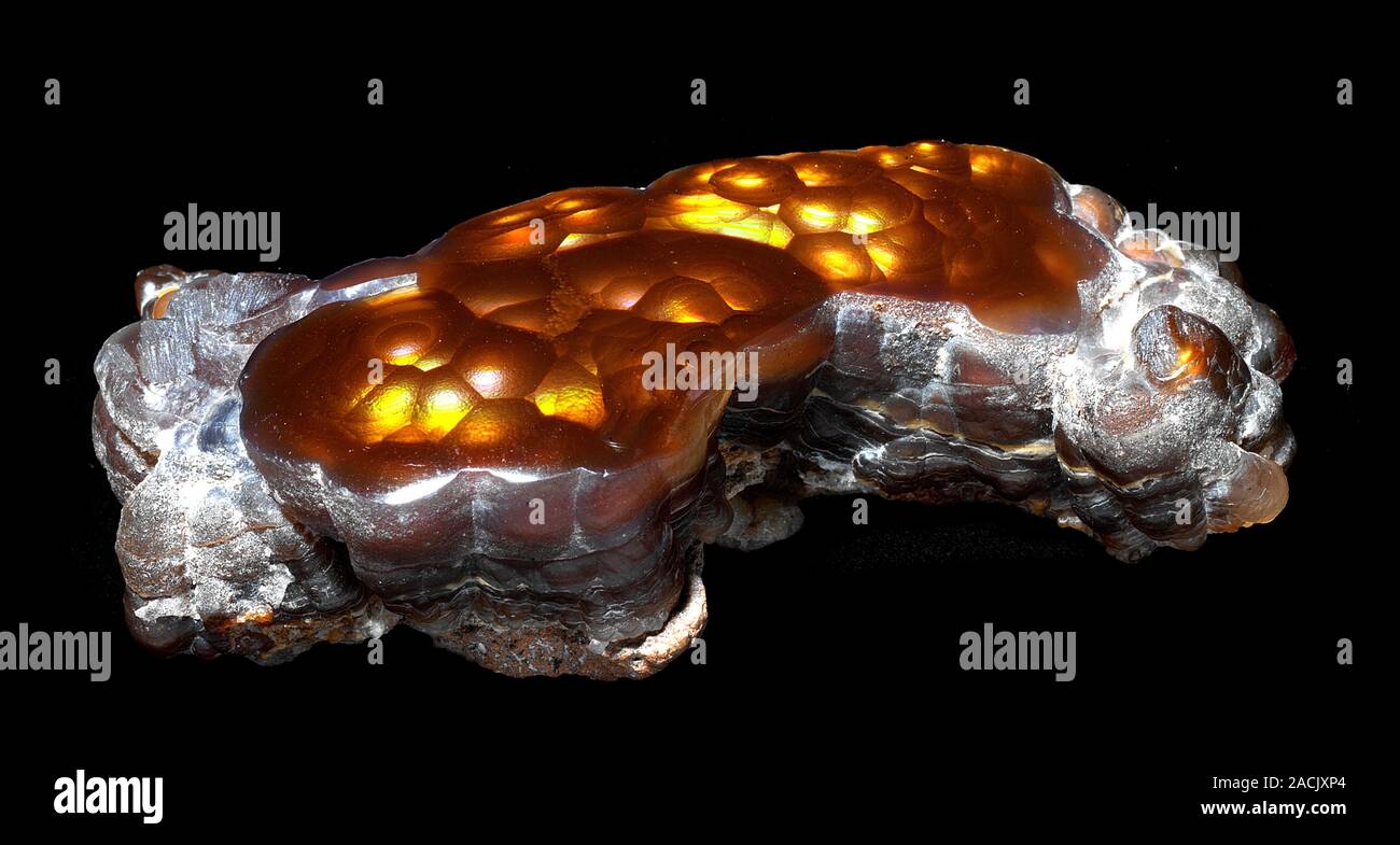 Fire agate from Aguascalientes, Mexico Stock Photo - Alamy