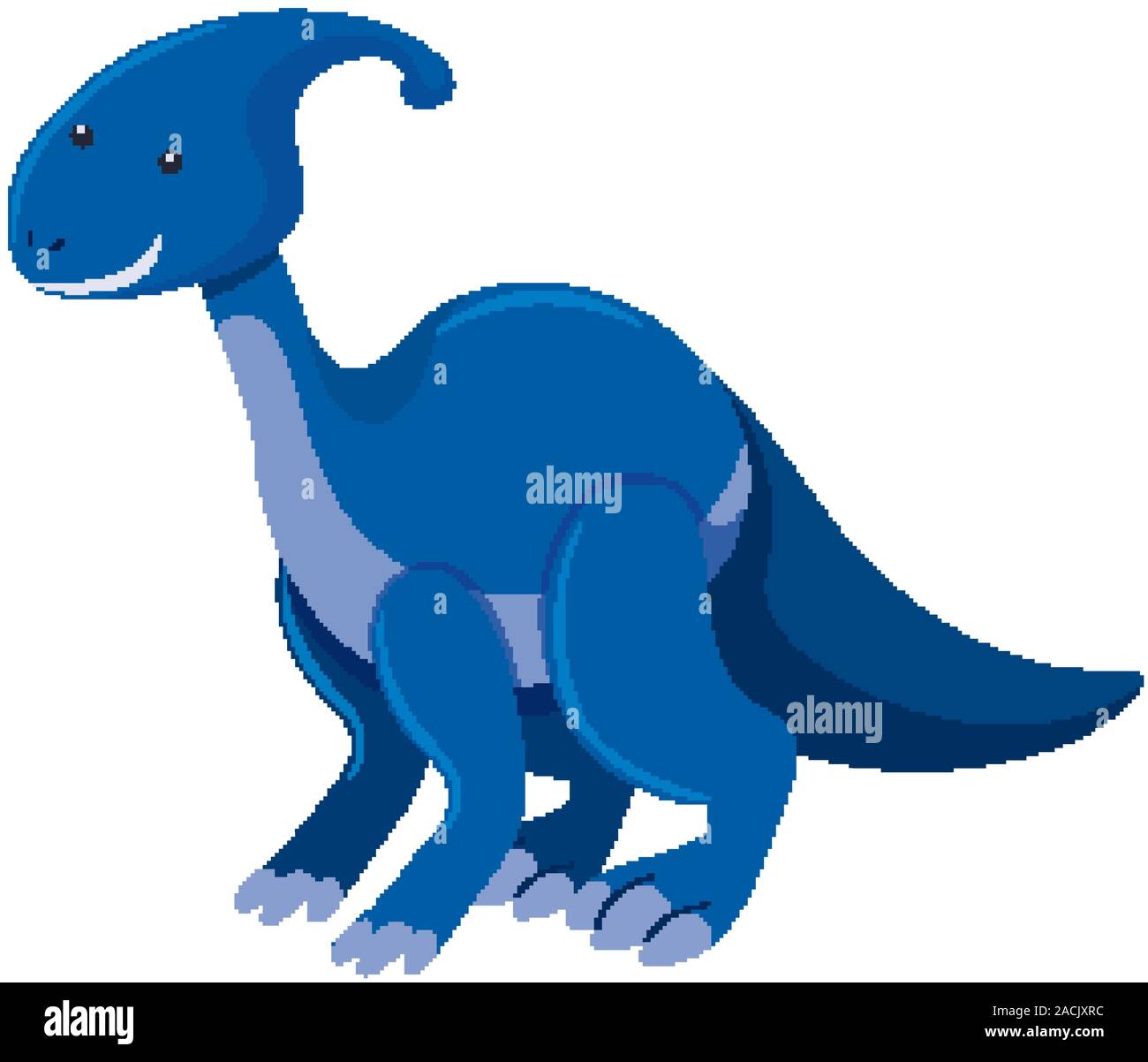 Single picture of parasaurolophus in blue color illustration Stock ...
