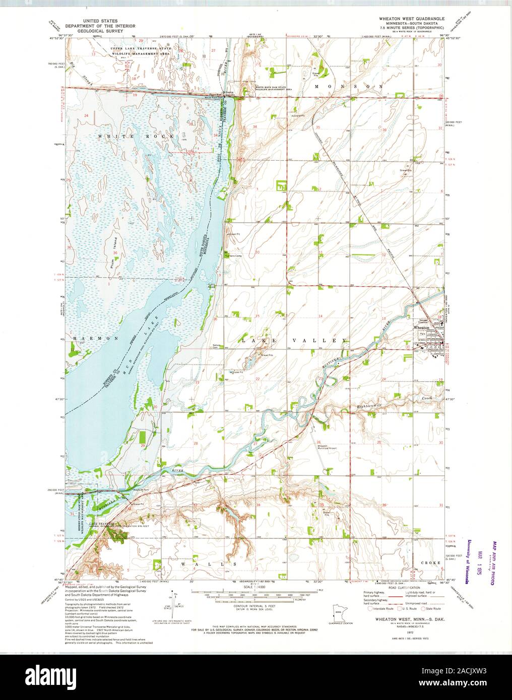USGS TOPO Map South Dakota MN Wheaton West 506179 1972 24000 ...