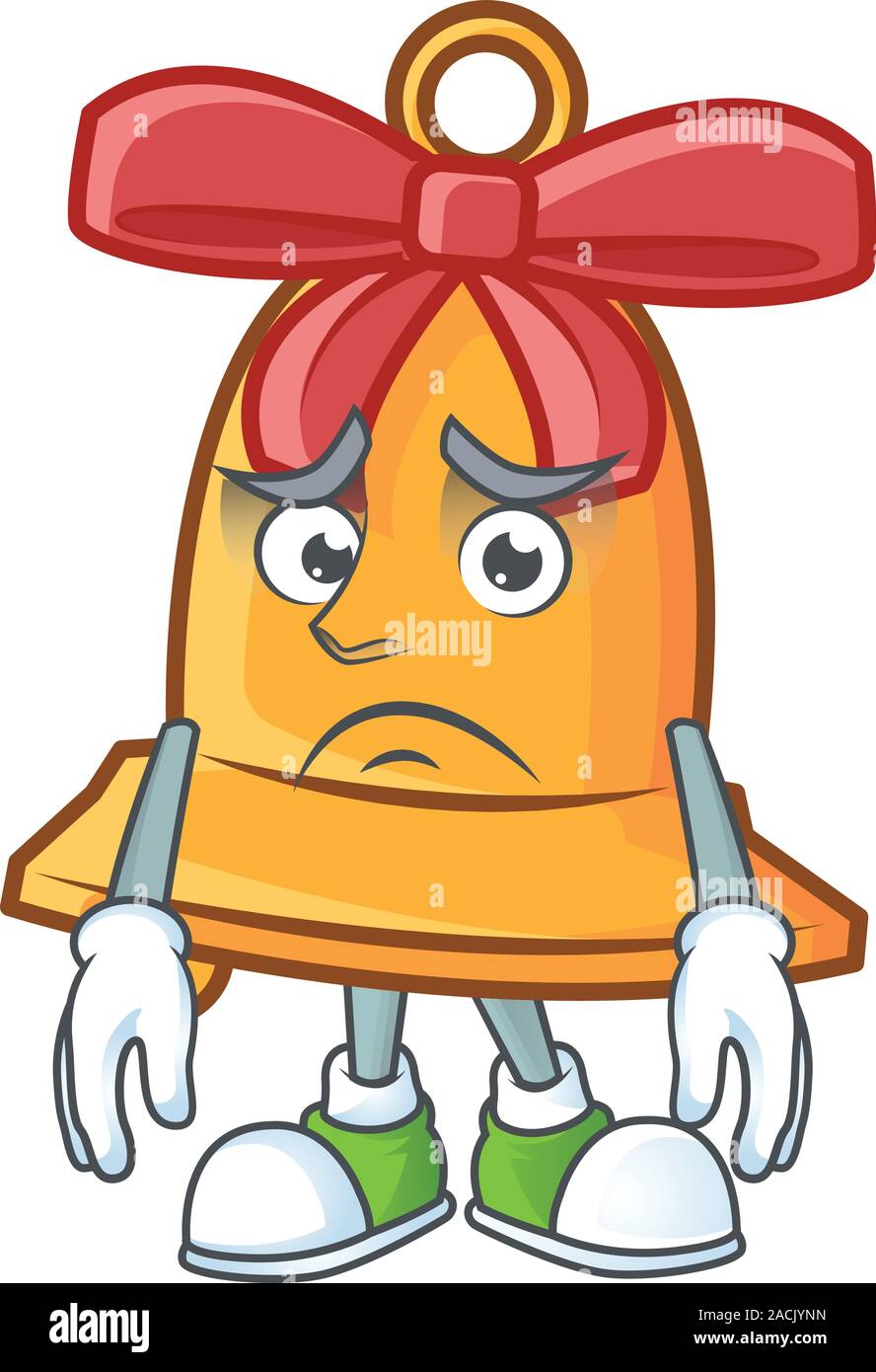 Christmas bell Cartoon character showing afraid look face Stock Vector ...