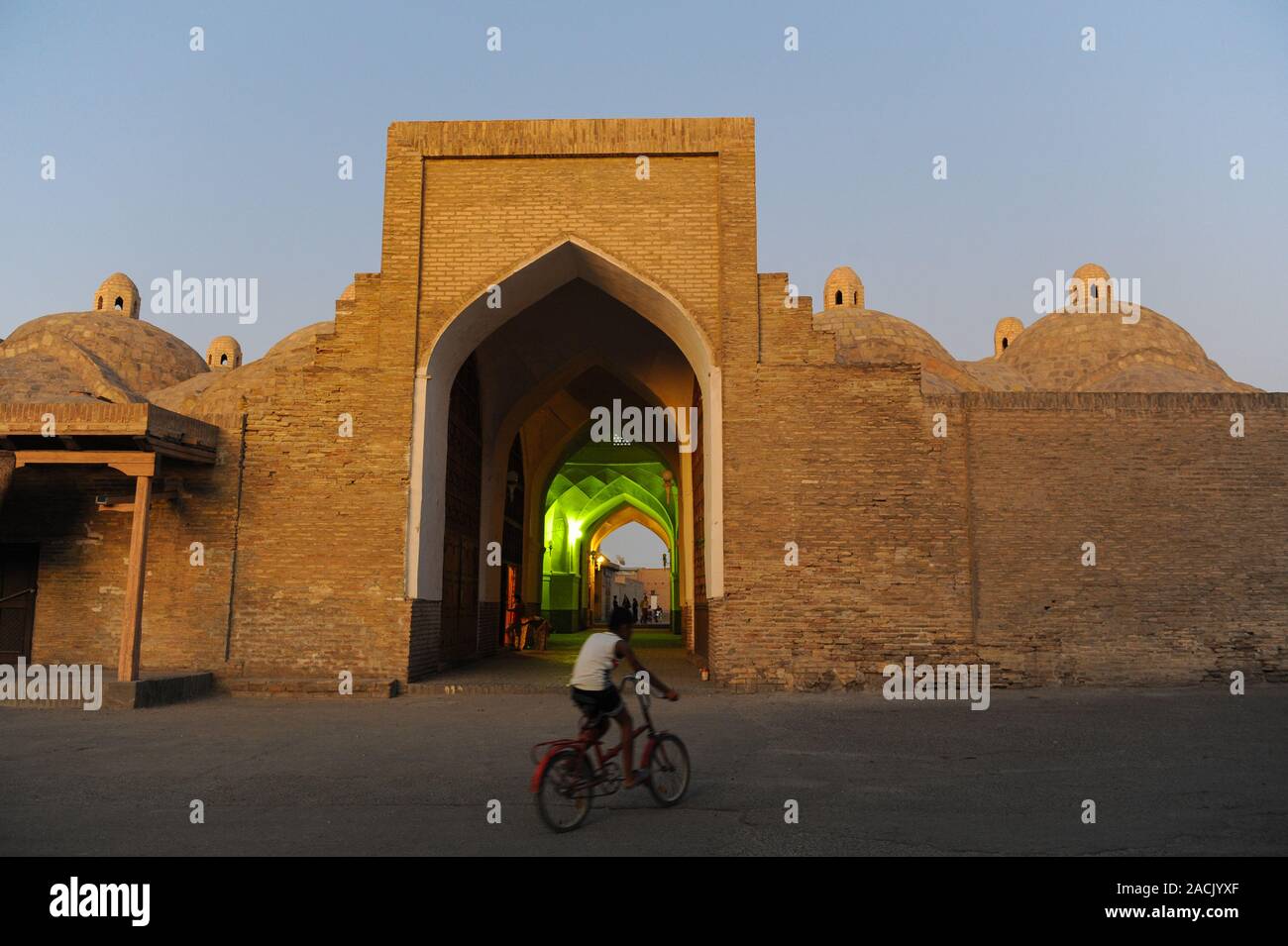 Empty street in the old Eastern city. The ancient buildings of medieval ...