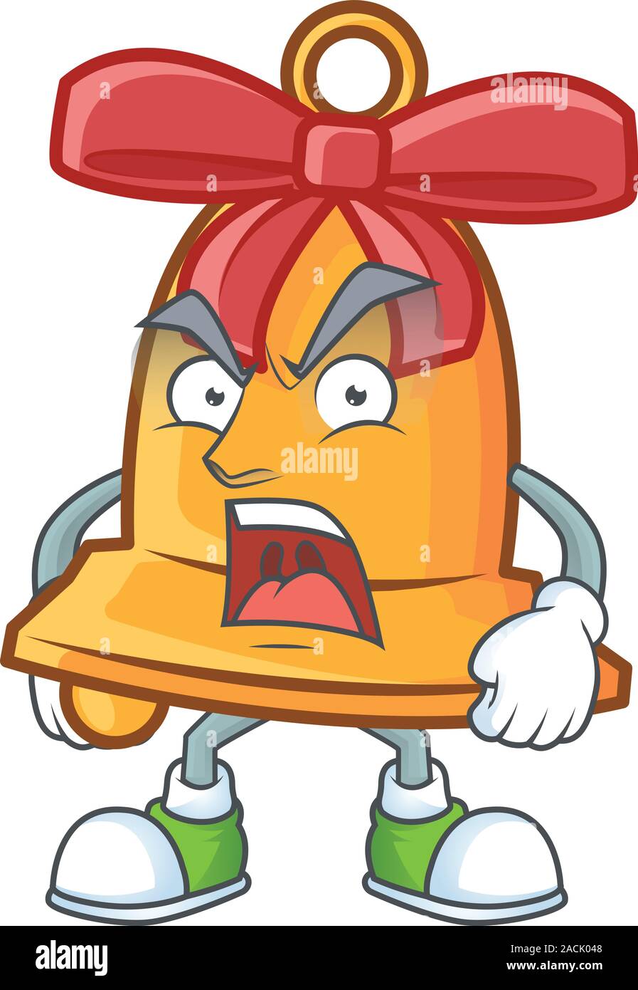 Mascot of angry christmas bell cartoon character design Stock Vector ...