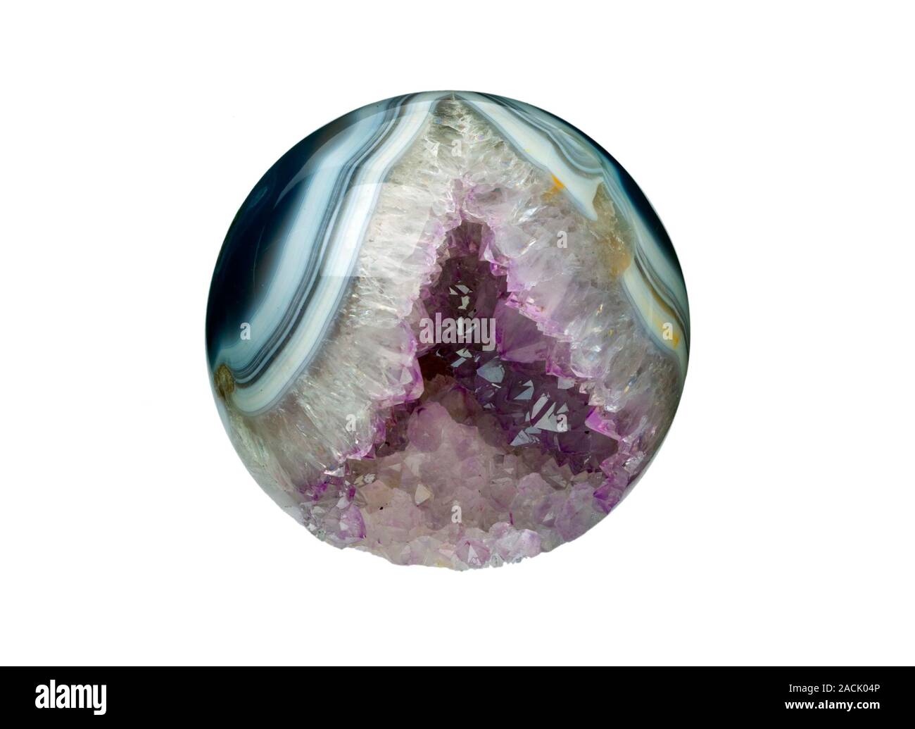 Round agate geode Stock Photo - Alamy