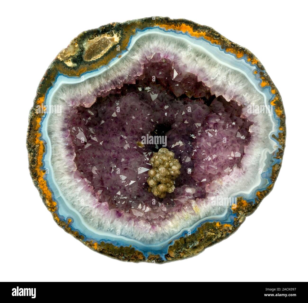 An amethyst geode is formed when large crystals grow in open spaces ...