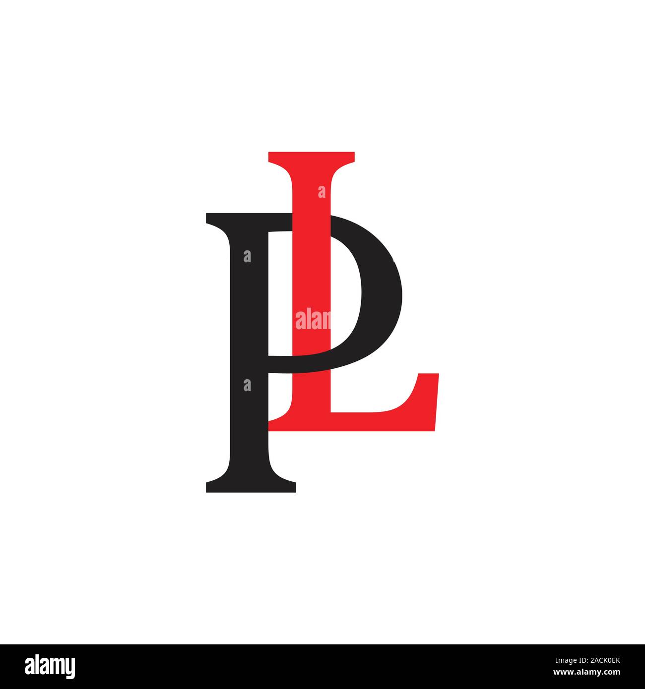 letters pl colorful design logo vector Stock Vector Image & Art - Alamy