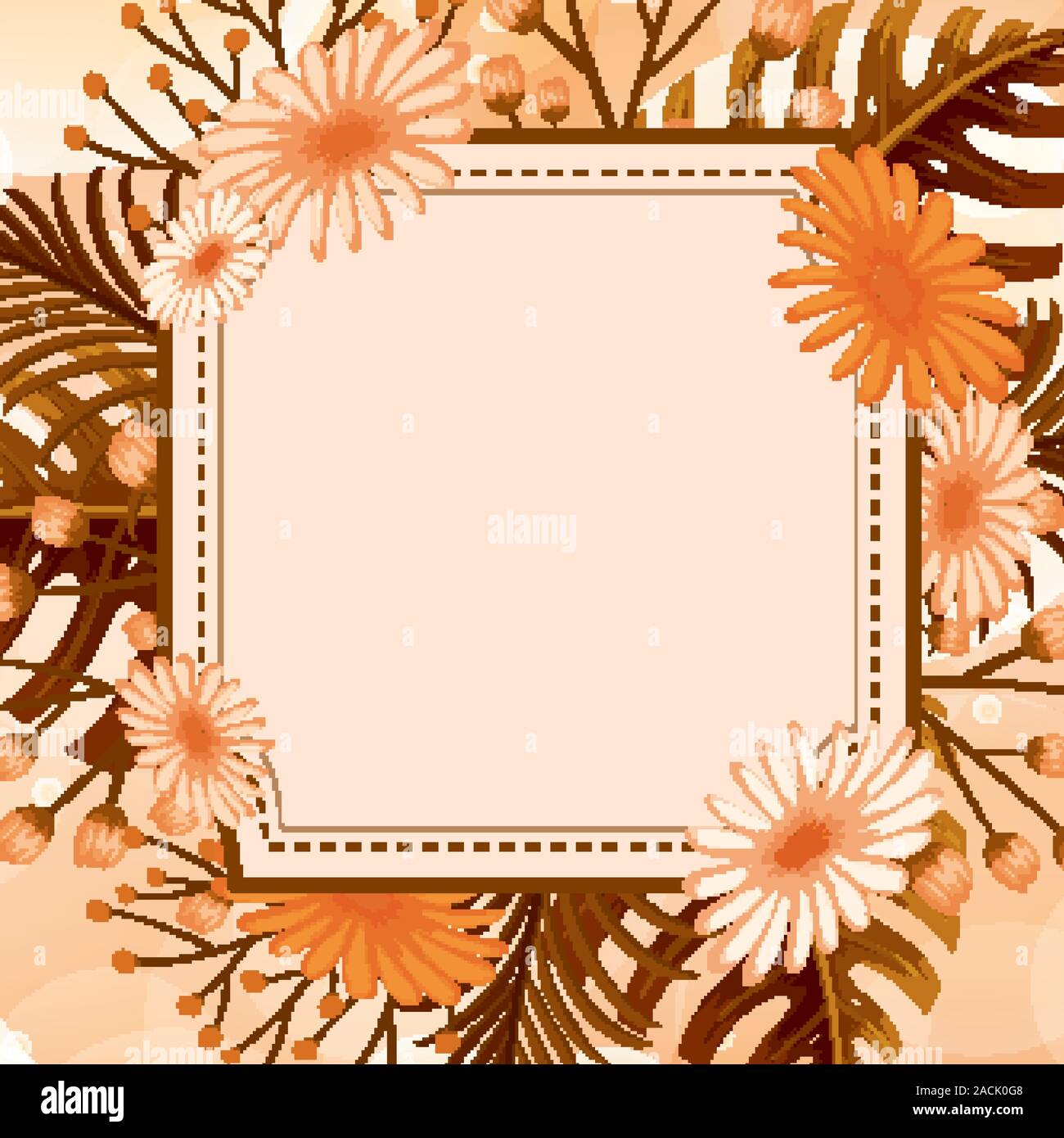Background design with orange flowers illustration Stock Vector Image ...