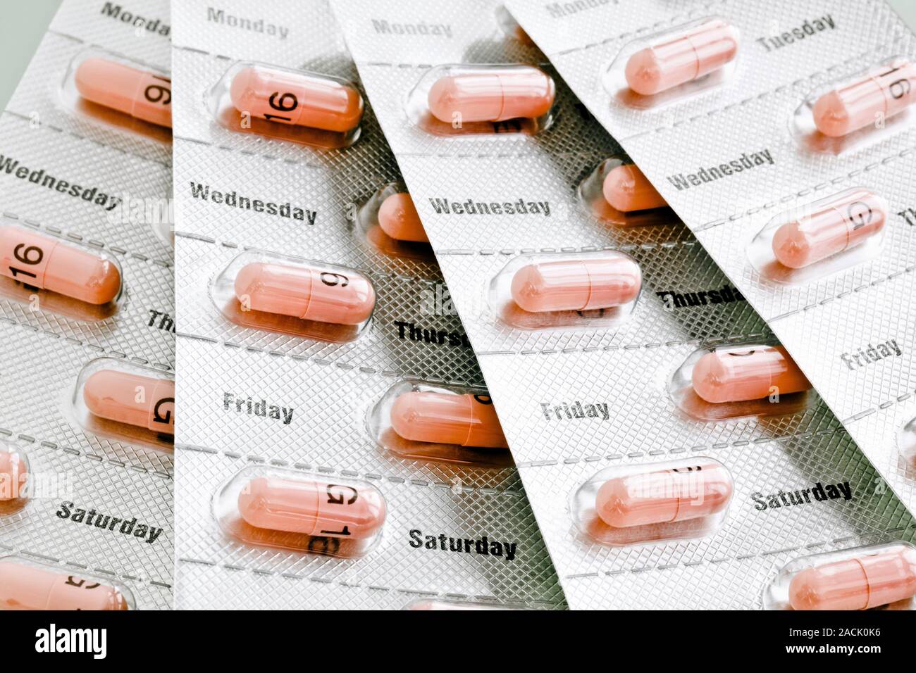 Galantamine Alzheimer's drug. Capsules of galantamine in blister packs ...