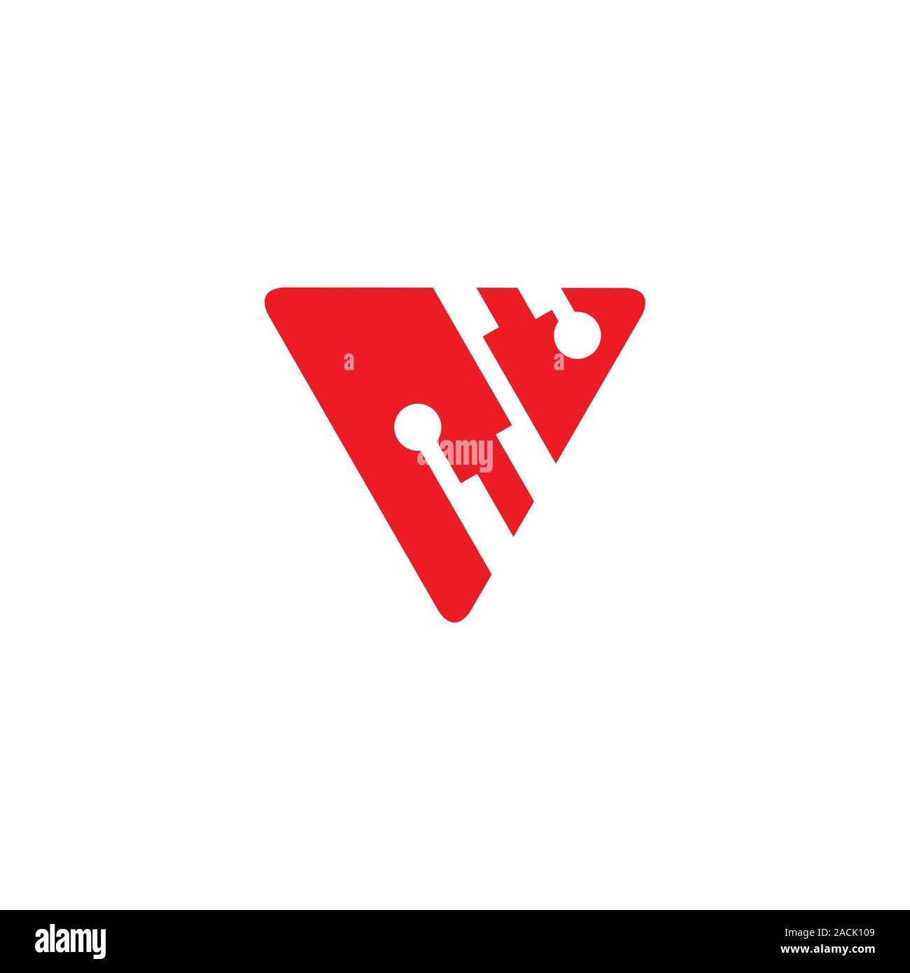 letter v triangle linked dots logo vector Stock Vector Image & Art - Alamy