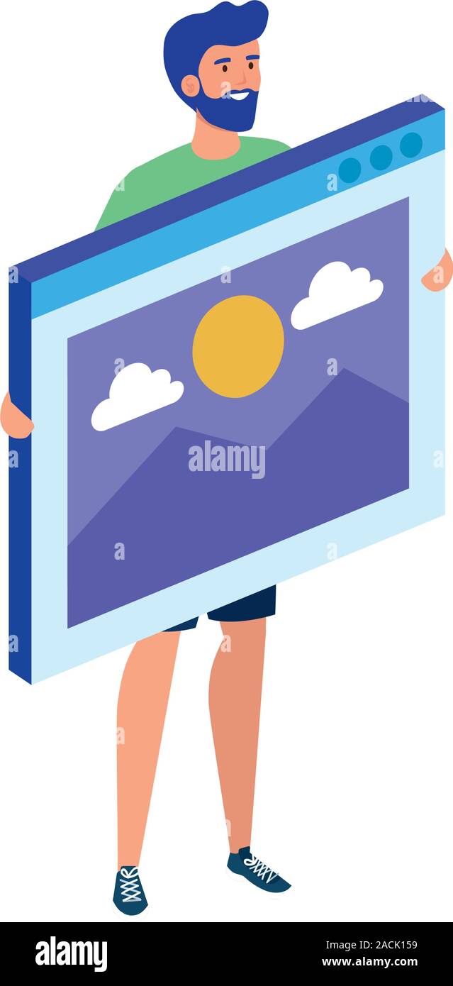 Avatar man and digital icon vector design Stock Vector Image & Art - Alamy