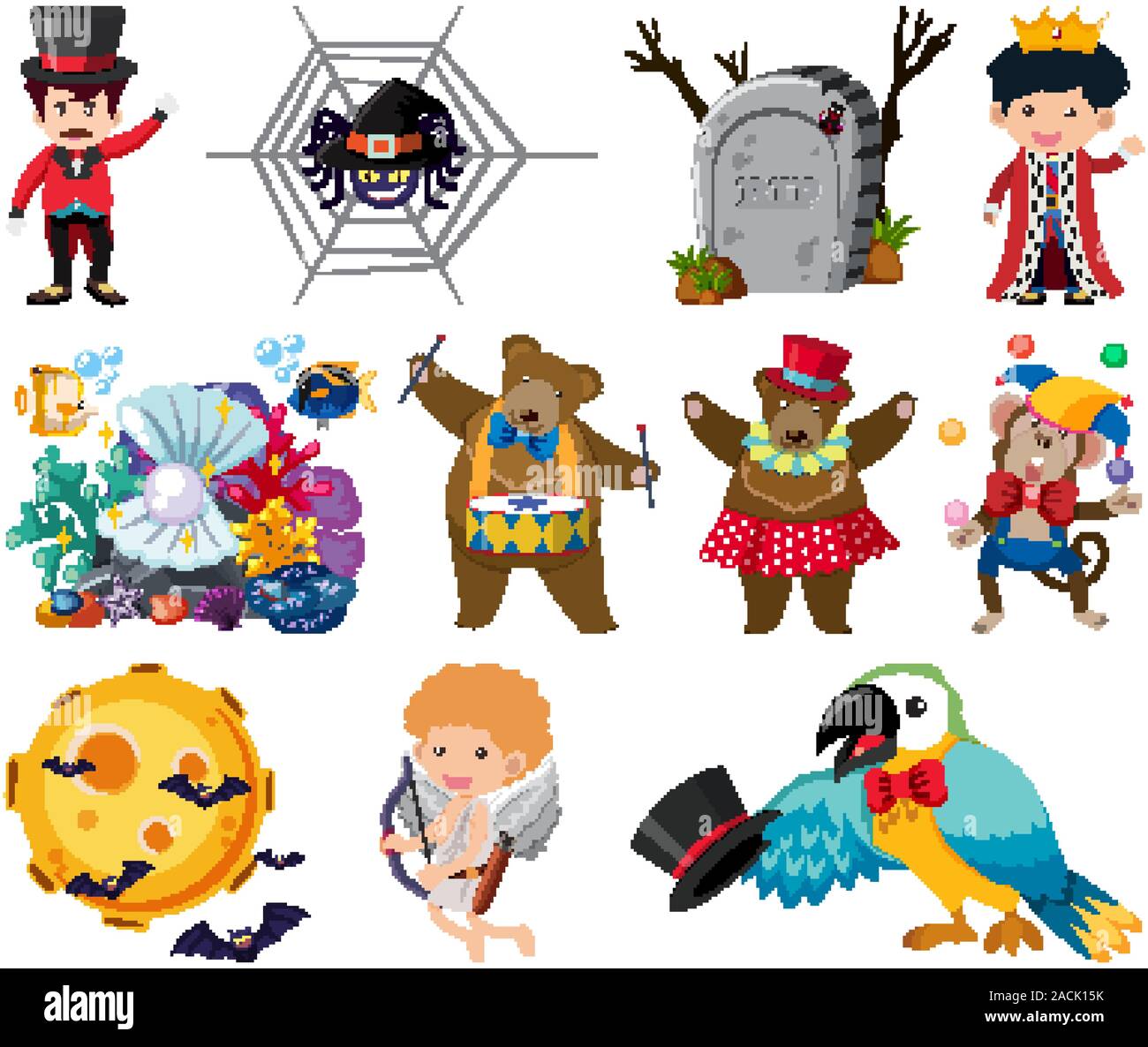 Set of fairytale and circus characters illustration Stock Vector Image ...