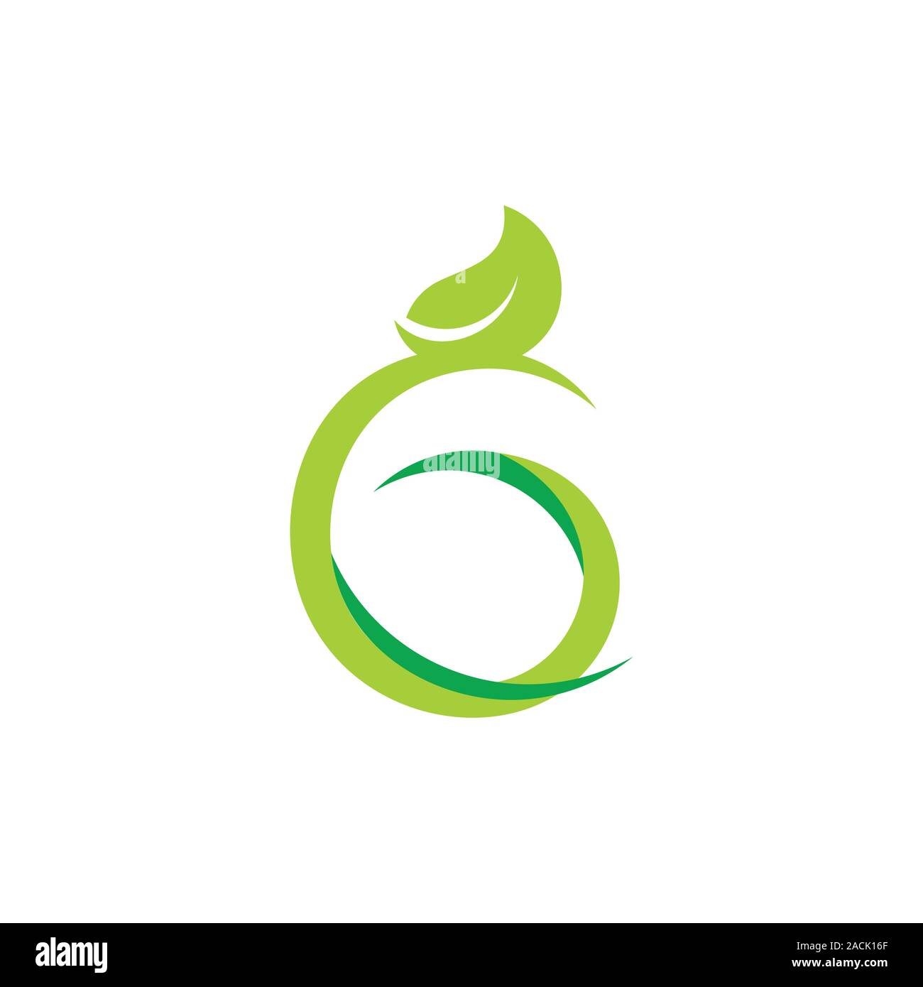 letter g spiral green leaf natural symbol logo vector Stock Vector ...