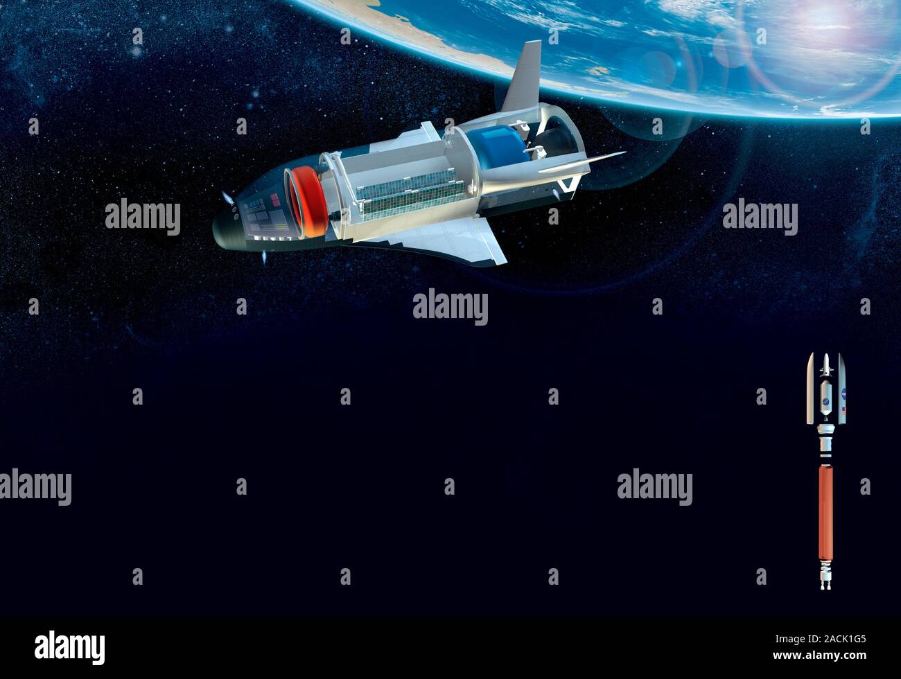 Future space shuttle. Artwork of a potential future NASA space shuttle ...