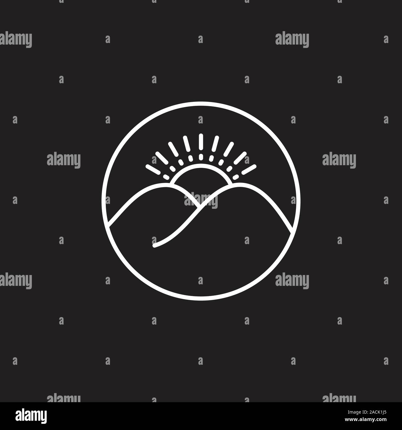 Rising sun emblem Stock Vector Images - Alamy