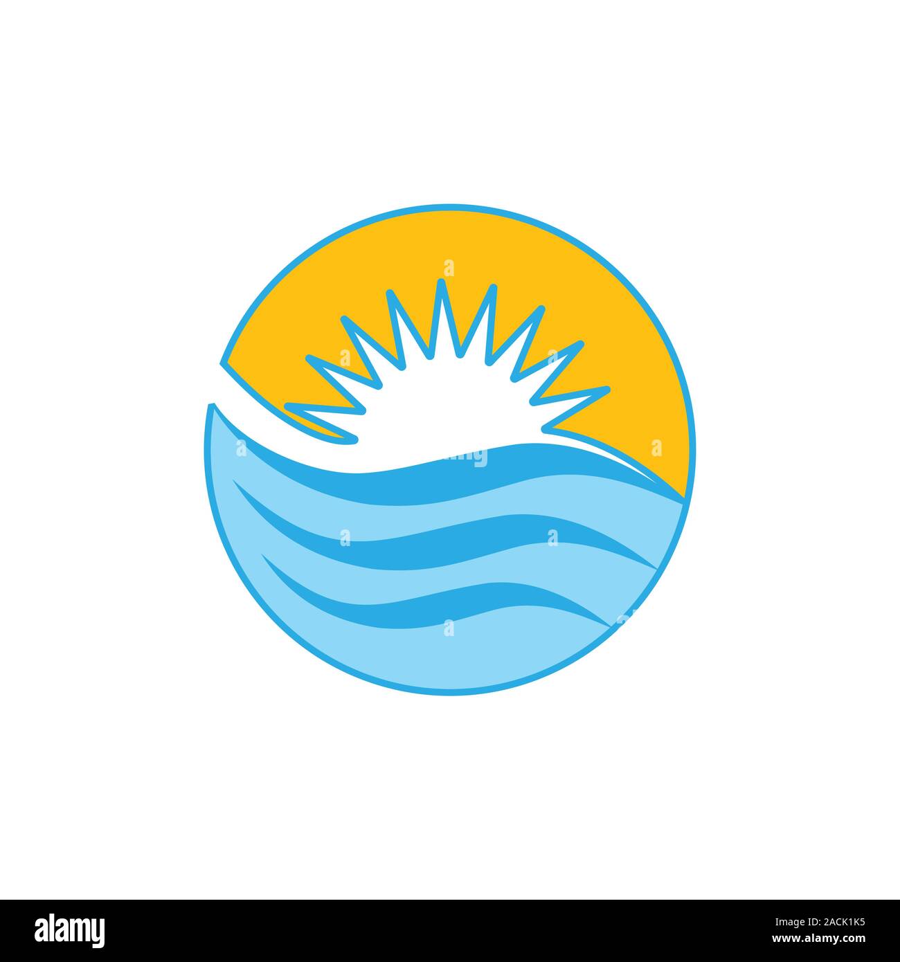 sun waves colorful outline design circle logo vector Stock Vector Image ...
