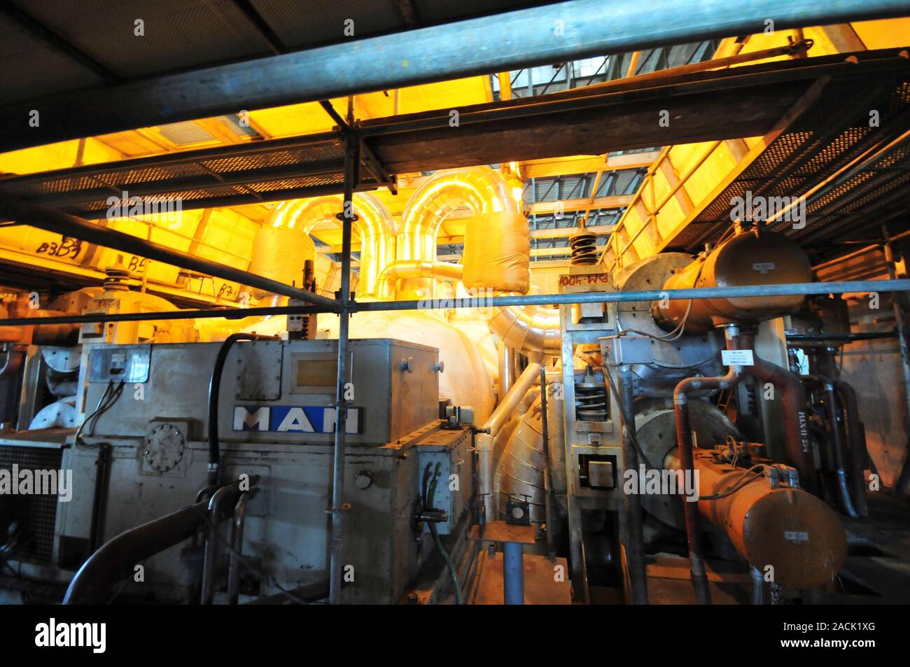 Israel, Hadera, The Orot Rabin coal operated power plant interior of an ...