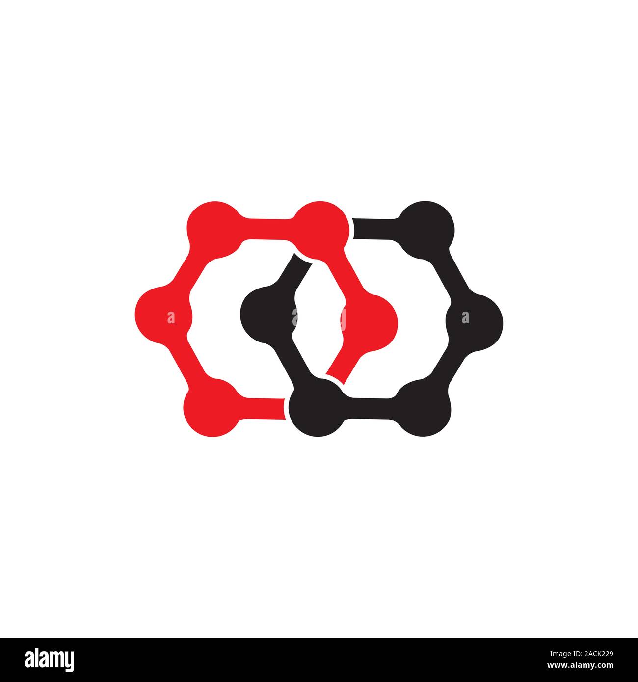 linked hexagonal dots simple logo vector Stock Vector Image & Art - Alamy